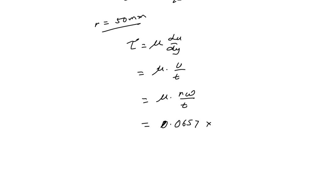 SOLVED: The shaft rests on a 2-mm-thin film of oil having a viscosity ...