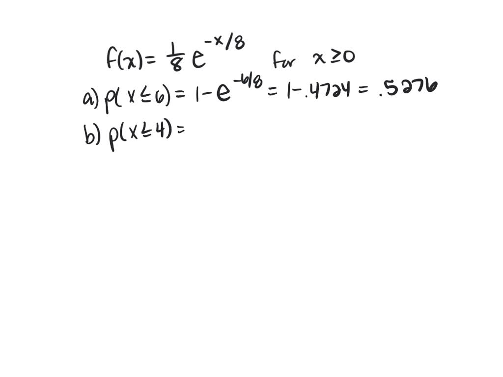 SOLVED:Consider the following exponential probability density function ...