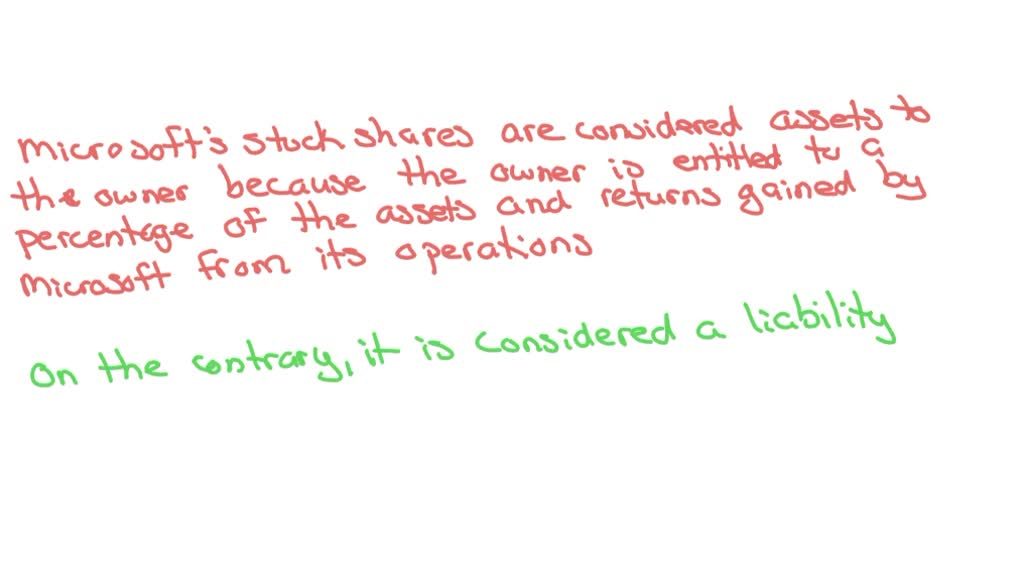 Why is a share of Microsoft common stock an asset for its owner and a ...