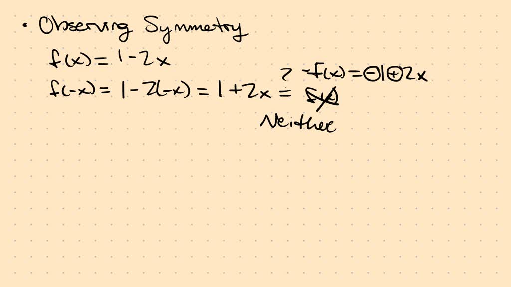 SOLVED:Determine algebraically whether the functions are even, odd, or ... SOLVED:Determine algebraically whether the functions are even, odd, or ...