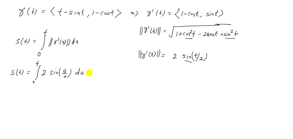 Find an arc length parametrization of the cycloid with parametrization ...