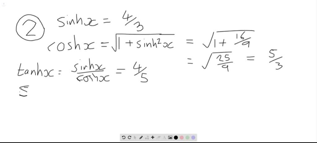 SOLVED:Gives a value of sinhx or coshx. Use the definitions and the ...