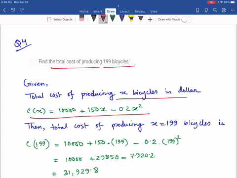 ⏩SOLVED:Find the cost of producing the 100 th bicycle. Find the… | Numerade
