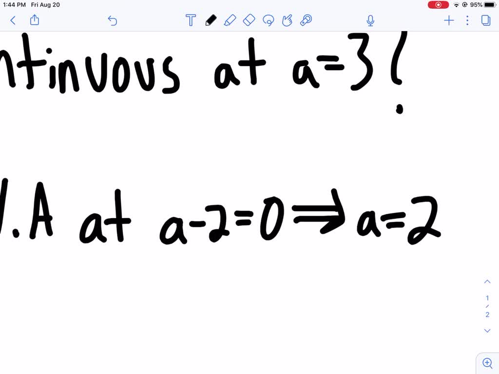 SOLVED Determine Whether F Is Continuous At A F x x 2 4 X 3 A 2