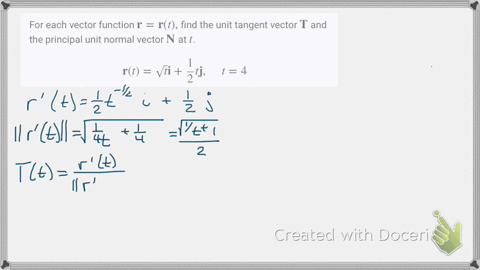 ⏩SOLVED:For each vector function 𝐫=𝐫(t), find the unit tangent… | Numerade