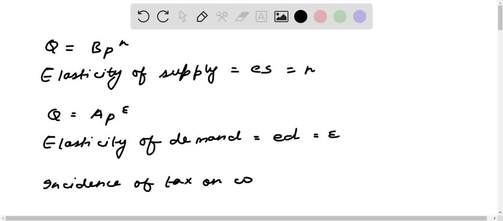 A constant elasticity supply curve, Q=B p^η, intersects a constant ...