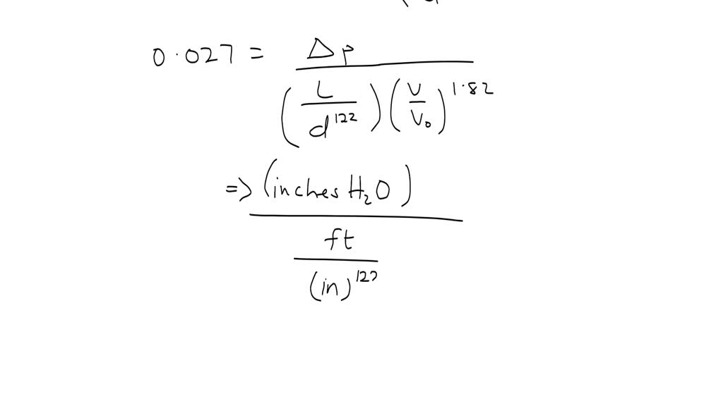 An equation for the frictional pressure loss Δp (inches H2 O ) in a ...