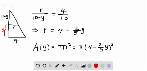 SOLVED: Let V be the volume of a right circular cone of height 10 whose base is a circle of ...