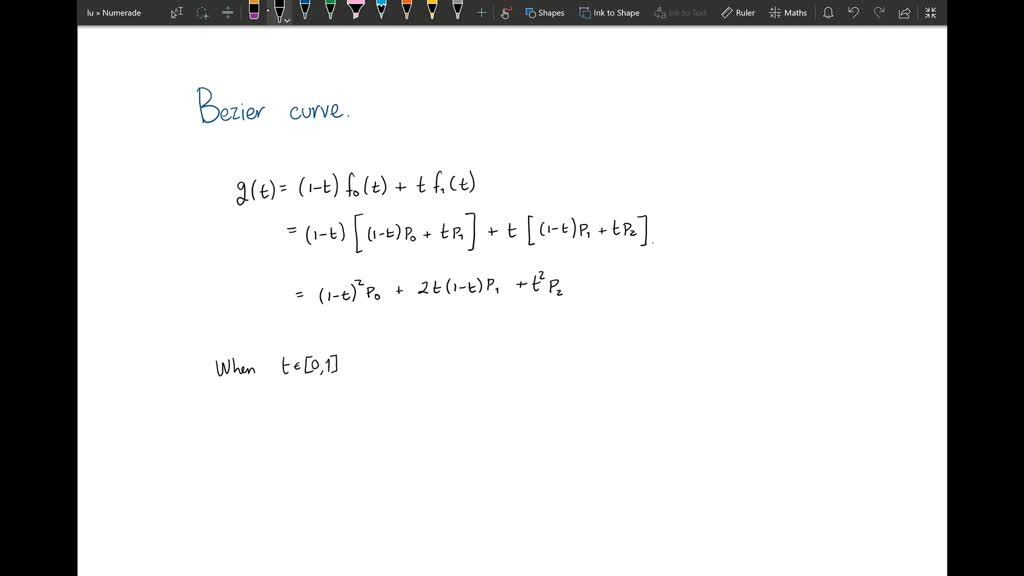 Solvedlet 𝐠t Be Defined As In Exercise 21 Its Graph Is Called A Quadratic Bézier Curve And 