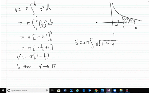 SOLVED:Each cross section of the solid infinite horn shown in the ...