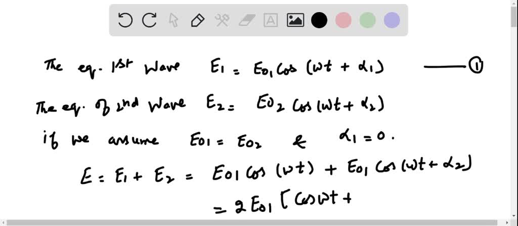 Consider two waves, having slightly different angular frequencies ω1 ...