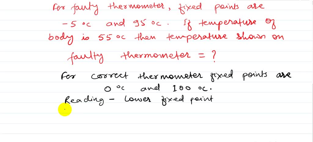 SOLVED:A faulty thermometer has its fixed points body as shown on ...