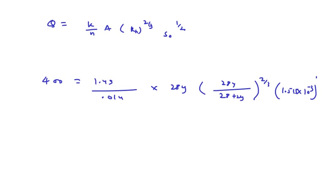 SOLVED:Water flows in a rectangular channel with a depth of 2 ft and a ...