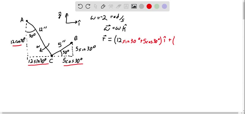 SOLVED:The right-angle link A B has a clockwise angular velocity ω=2 rad/sec when in the ...