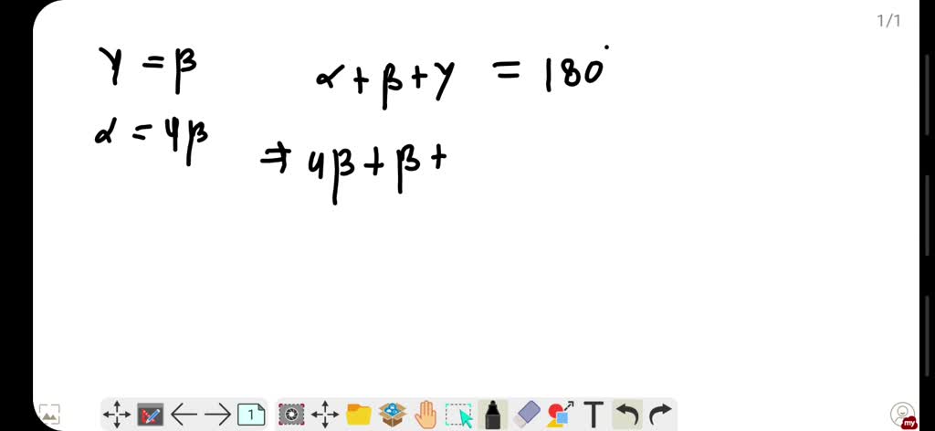 SOLVED:Refer to the triangle in the drawing. If γ=βand α=4 β, find all ...