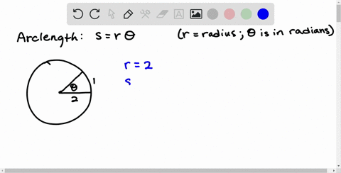 SOLVED:In Exercises 97-100, use the given arc length and radius to find ...