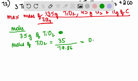 SOLVED:Titanium tetrachloride, TiCl4 is prepared by the reaction below ...