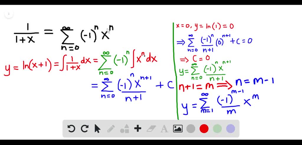 SOLVED:Using a Power Series In Exercises 19-28, use the power series (1)/(1+x)=∑n=0^∞(-1)^n x^n, |x|