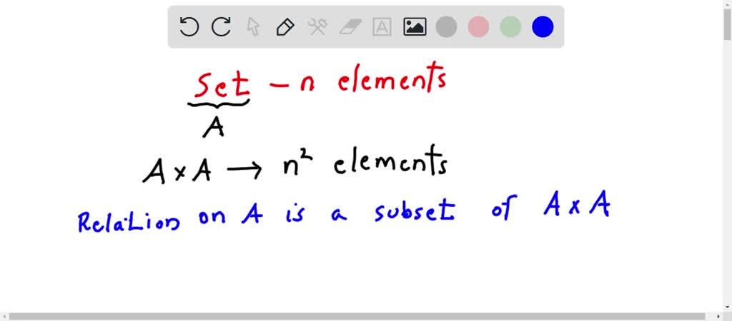 SOLVED:Since a relation is just any set of ordered pairs, how many relations are there on n ...