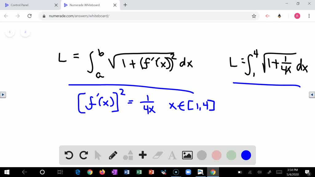SOLVED: a. Find a curve with a positive derivative through the point (1,1) whose length integral ...