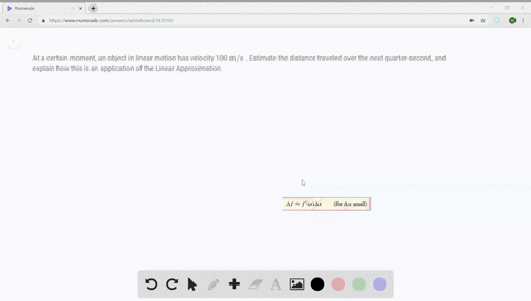 SOLVED:At a certain moment, an object in linear motion has velocity 100 m / s . Estimate the ...
