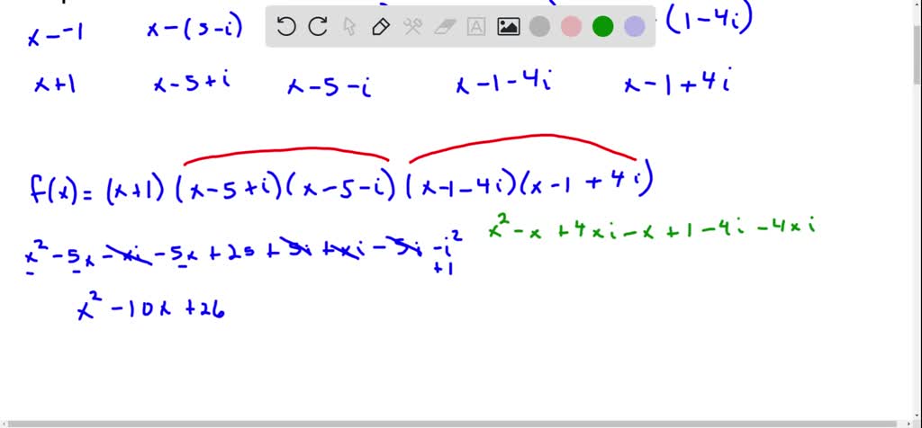 SOLVED:Find a polynomial function f(x) of least degree having only real coefficients and zeros ...