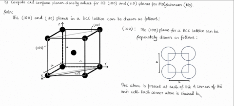 SOLVED: (a) Derive planar density expressions for BCC (100) and (110 ...