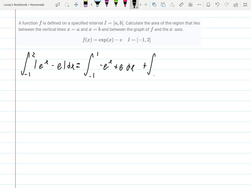 SOLVED:A function f is defined on a specified interval I=[a, b] . Calculate the area of the ...