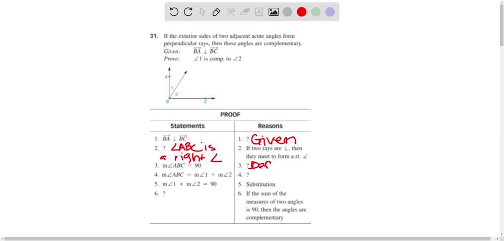 SOLVED:If the exterior sides of two adjacent acute angles form perpendicular rays, then these ...