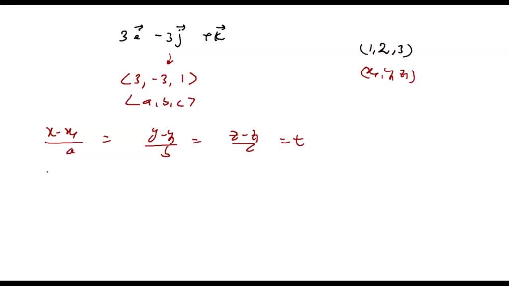 SOLVED:(a) Find a parametric equation for the line through the point (1 ...