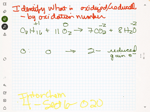 SOLVED:Identify what is being oxidized and reduced in this redox ...
