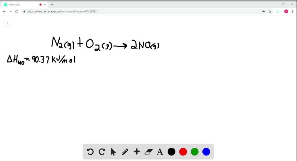 The gas-phase reaction shown, between N2 and O2, was run in an ...