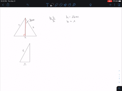 SOLVED:The area of a triangular sign is 33 square meters. The base of ...
