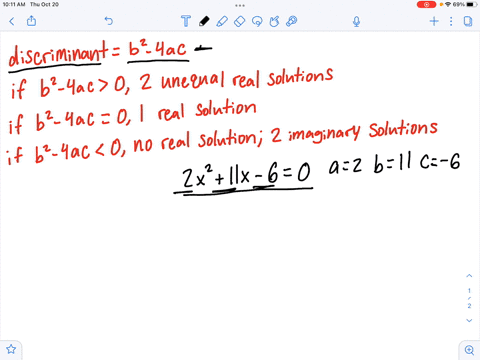 SOLVED:In Exercises 75-82, compute the discriminant. Then determine the ...