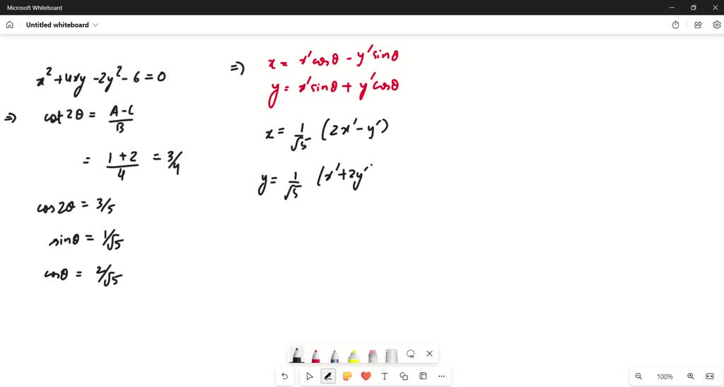⏩SOLVED:Rotate the coordinate axes to remove the x y -term. Then ... ⏩SOLVED:Rotate the coordinate axes to remove the x y -term. Then ...