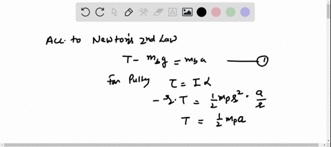 SOLVED:A 2.85-kg bucket is attached to a disk-shaped pulley of radius 0 ...