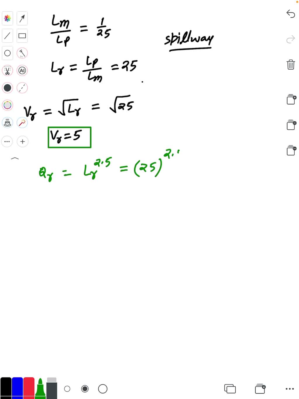 A spillway model is to be built to a scale of 1: 25 across a flume ...