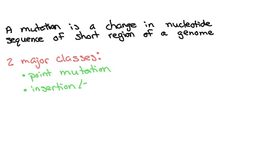SOLVED:Explain why the various classes of mutations can reverse a ...