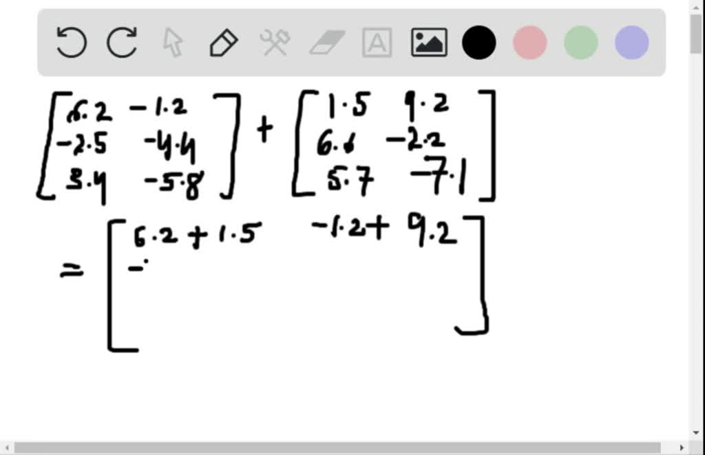SOLVED Find The Sum Of The Matrices 6 2 1 2 2 5 4 4 3 4 5 8